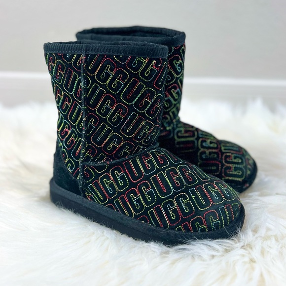 UGG | Shoes | Ugg Classic Ii Rainbow Graphic Stitch Ankle Boot | Poshmark
